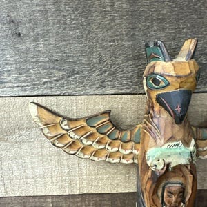 RAY MOORE Alaska Black Diamond Hand-carved Wood Totem Pole 10” Tall - Etsy