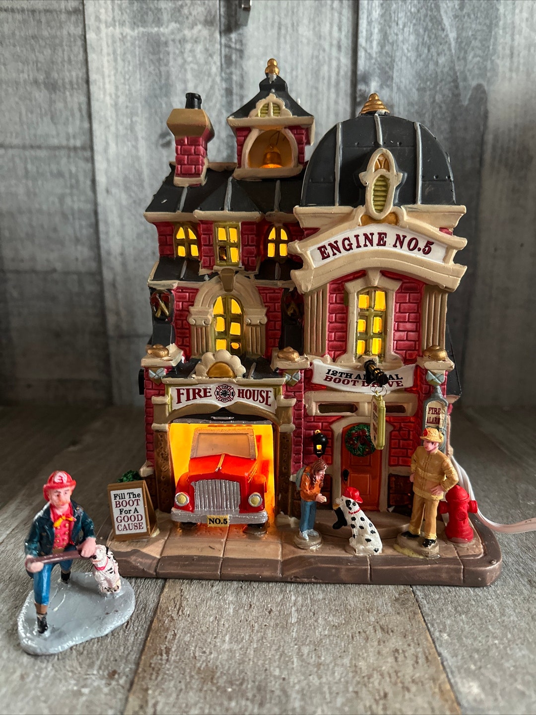 Lemax Boot Drive at the Fire House - Etsy