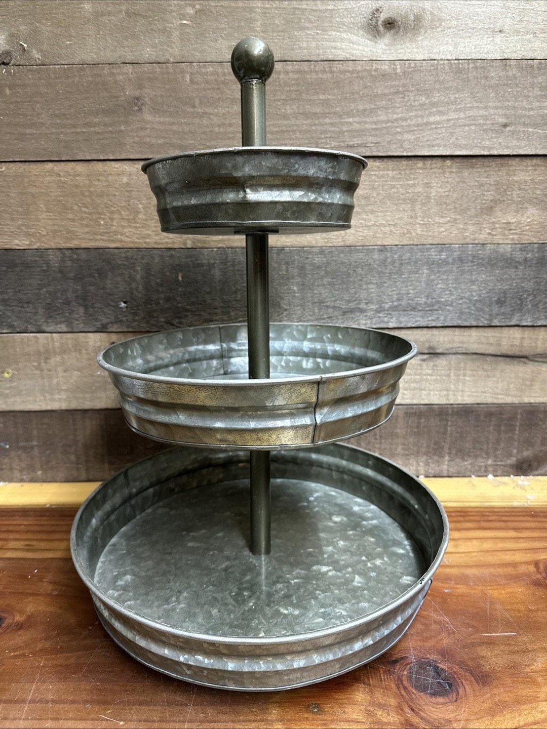 3 Tier Metal Serving Tray Farmhouse Style 18” - Etsy