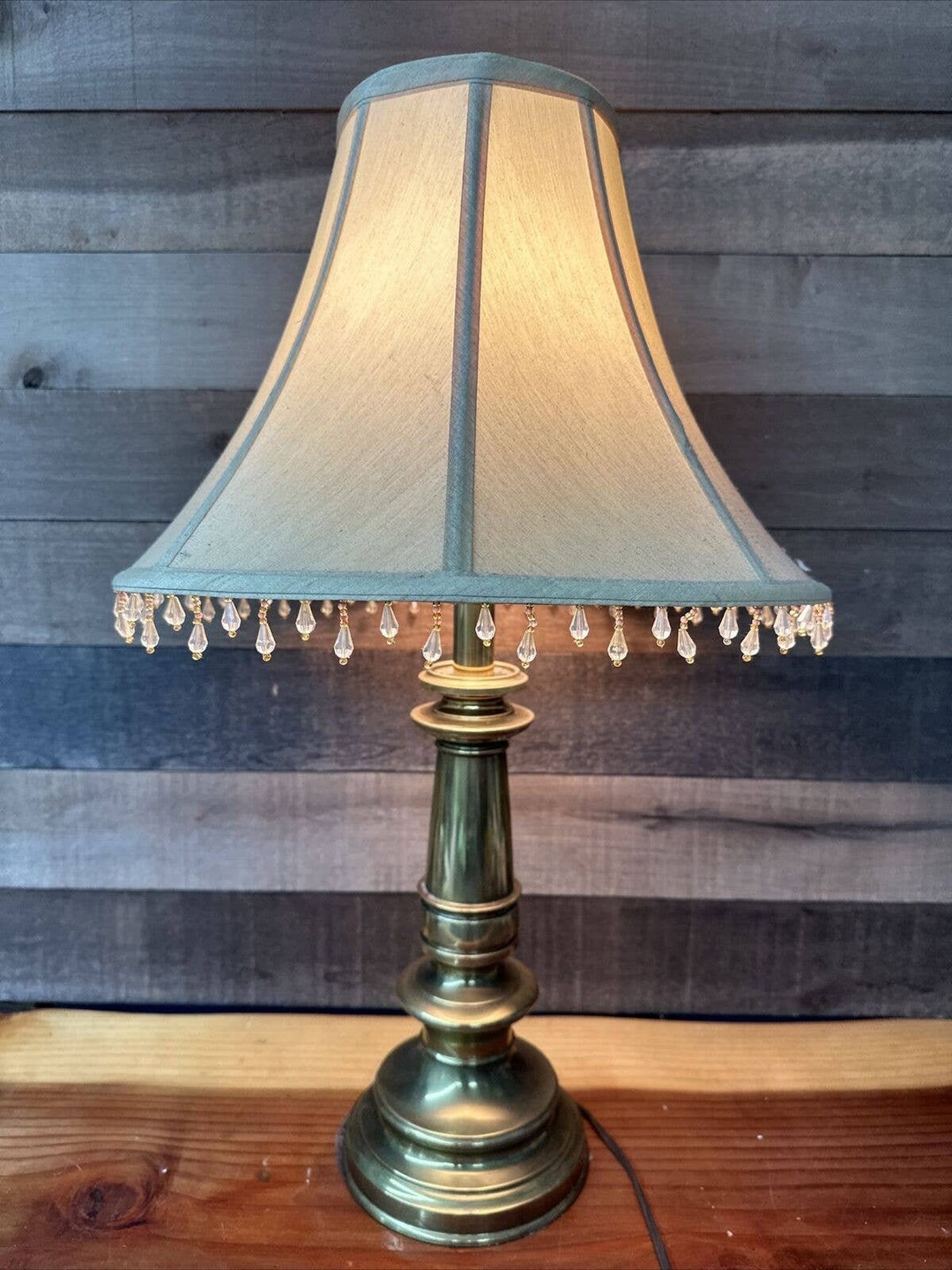 Vintage Stiffel Heavy Brass Table Lamp 26” With A Shade - Etsy