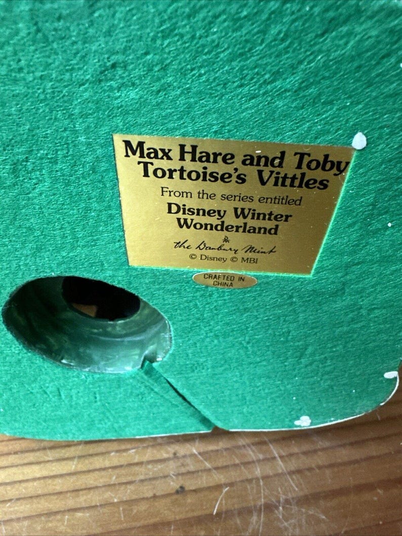 Danbury Mint Disney Winter Wonderland Max Hare and Toby Tortoise's ...