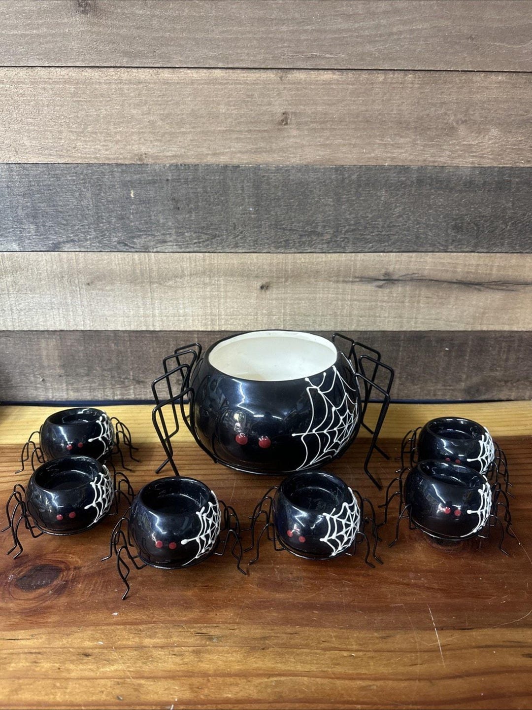 Rare Halloween Spider Candy Dish With 6 Spider Tealight Holders - Etsy