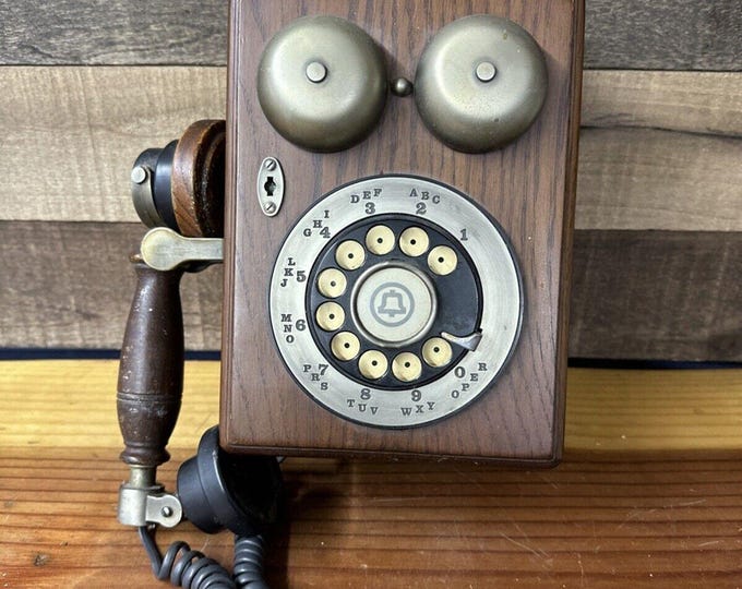 Vintage Western Electric Rotary Dial Wood Wall Telephone - 1980 ...
