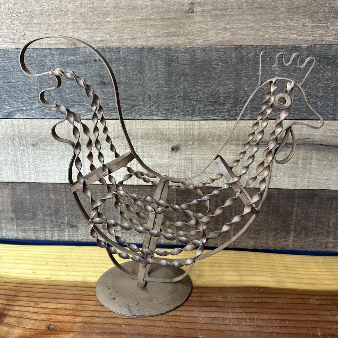 Rustic Metal Farmhouse Rooster Chicken 12” Tall - Etsy