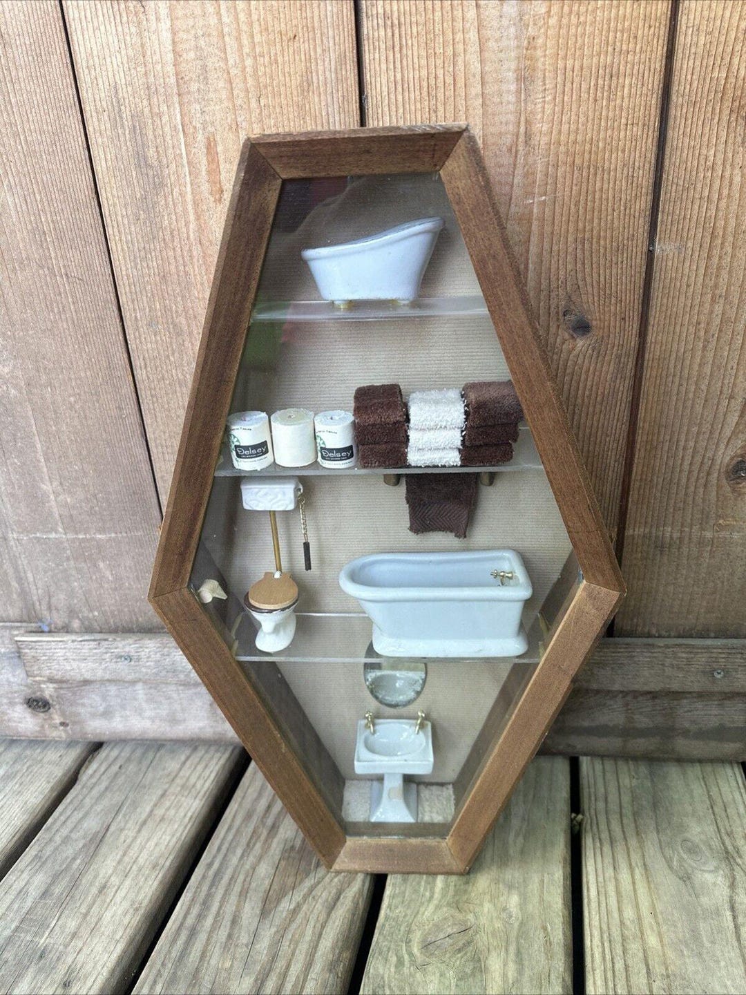 Vintage MCM Victorian Bathroom Shadow Box Diorama 20.5 Tall - Etsy