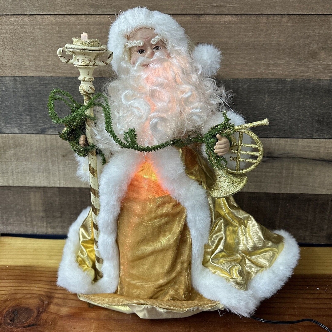 Vintage Christmas Trim A Home Magical Christmas Santa W/ Box Fiber ...