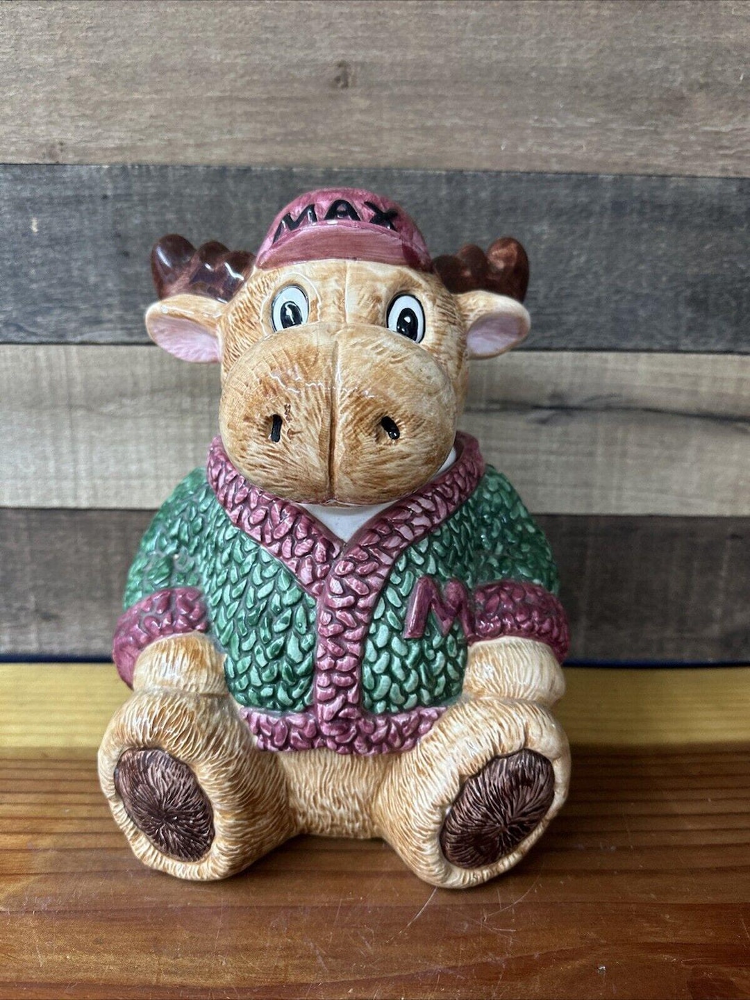 1995 Holiday Max the Moose Cookie Jar -flaw - Etsy