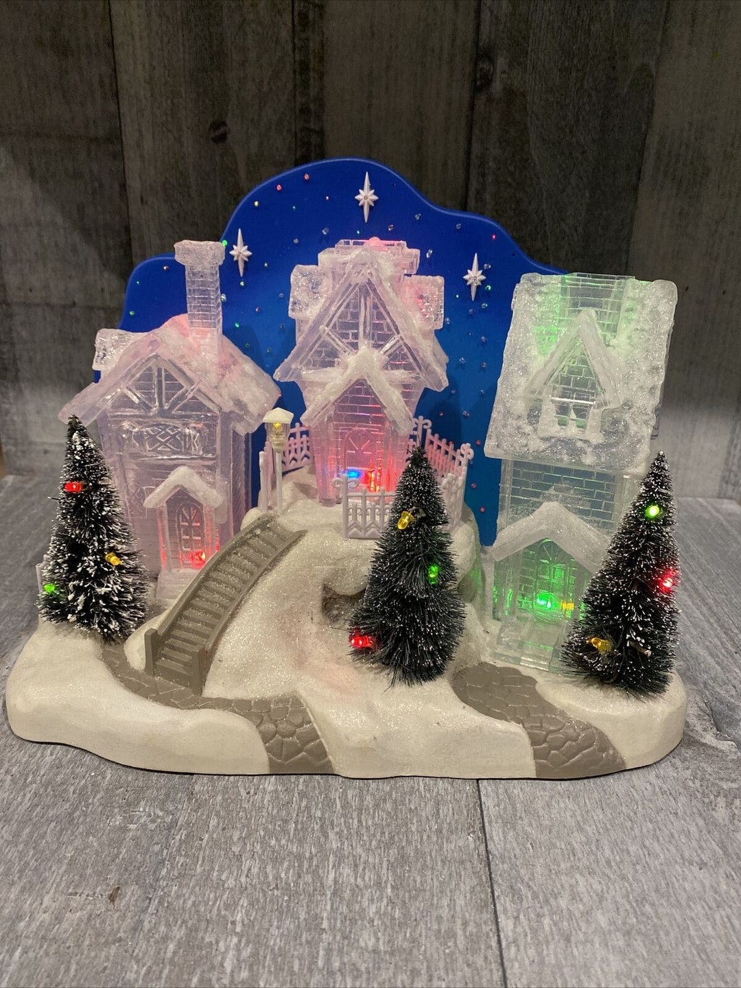 Home Elements Village Christmas Ice Houses LED Color Changing Lights - Etsy