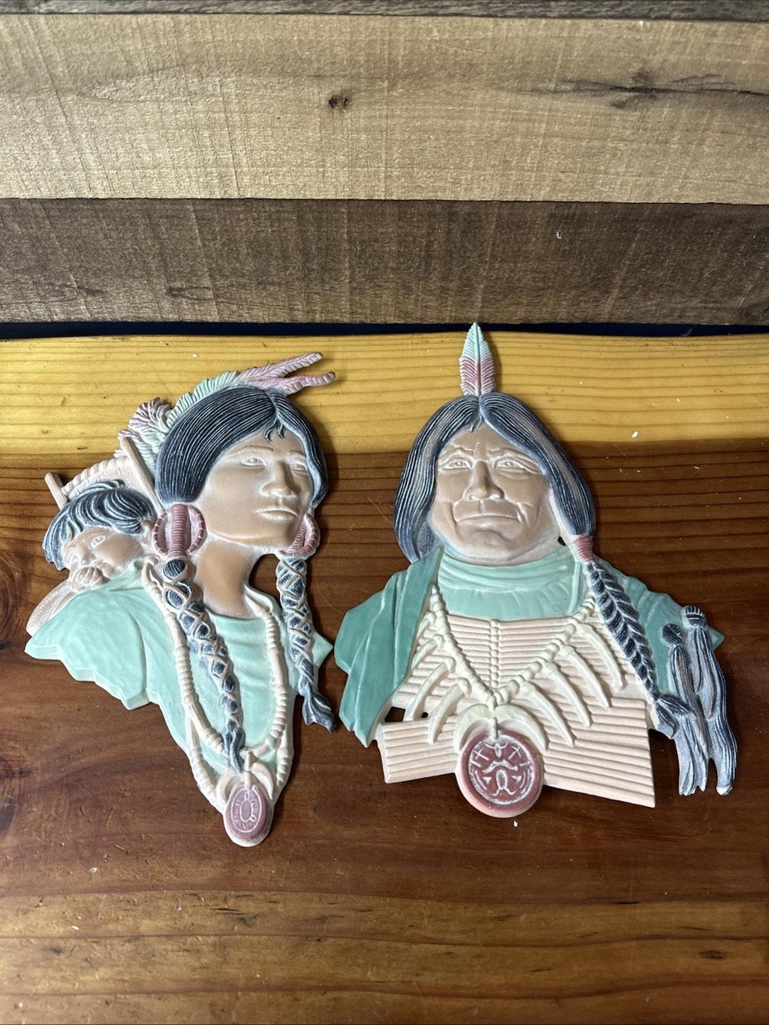 Vintage 1970's Sexton Native American Indian Metal Wall Hanging Set - Etsy