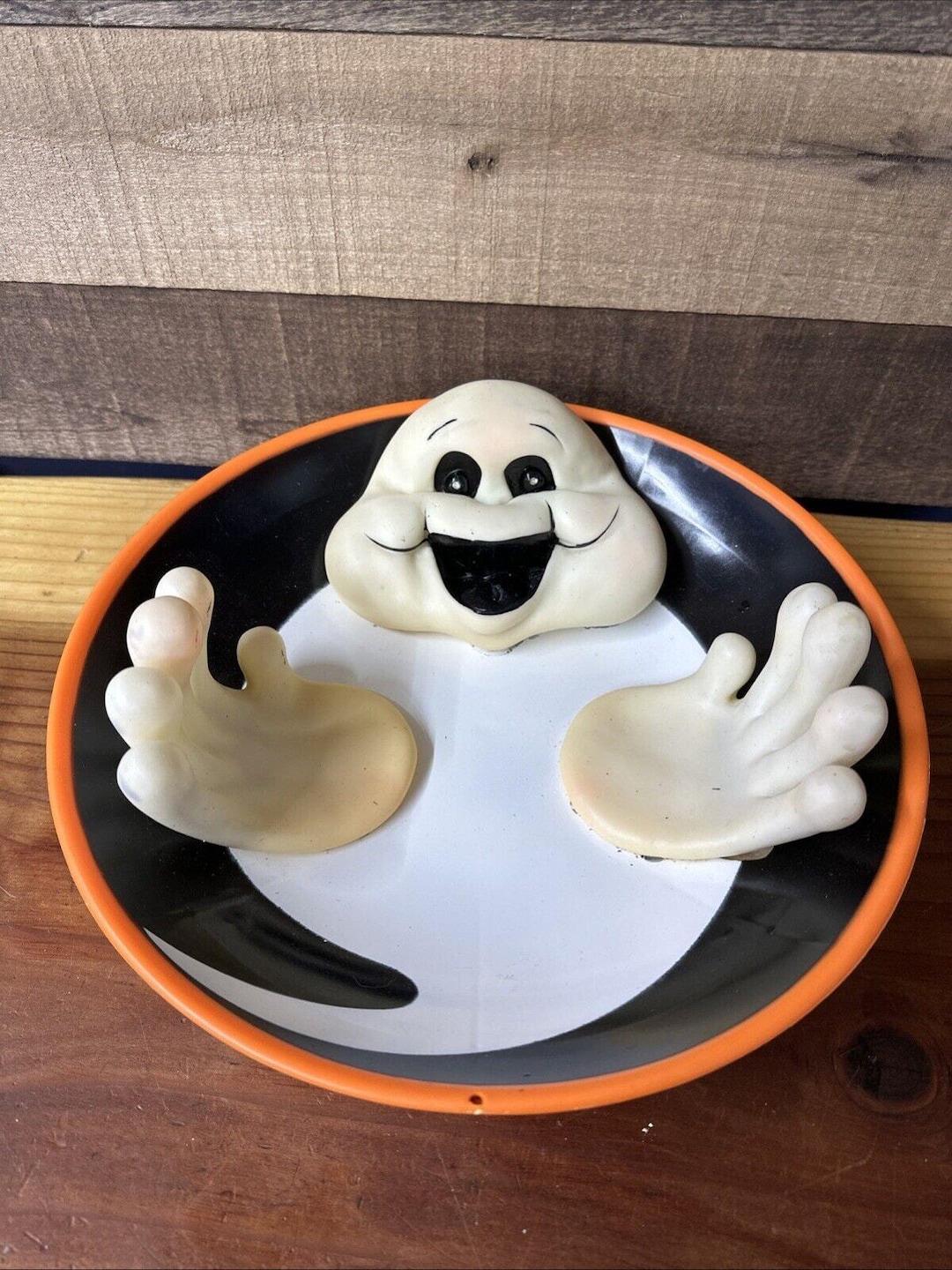 Gemmy Ghost Halloween Candy Bowl Talks Lighted Eyes Motion -vintage ...