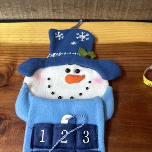 Blue Snowman Scarf Advent Countdown Calendar 26” Long - Etsy