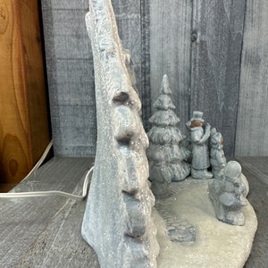 Vintage Ceramic Mold Village Scene Lighted Blue Sparkly 16” - Etsy