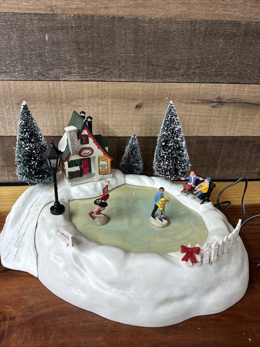 VTG Lemax Village Collection Animated Skating Pond -works - Not ...