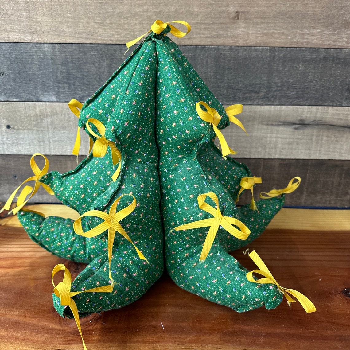 Vintage Handmade Stuffed Christmas Tree With Ribbons - Etsy