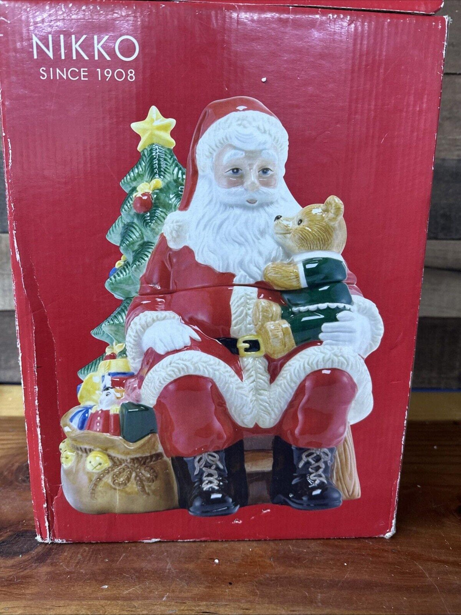 Nikko Ceramics Santa Cookie Jar in Box - Etsy
