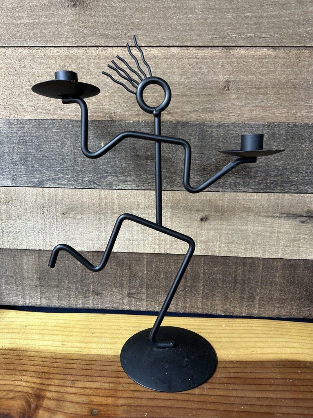 MCM Metal Stick Figure Running Man Candle Holder 15” Tall - Etsy