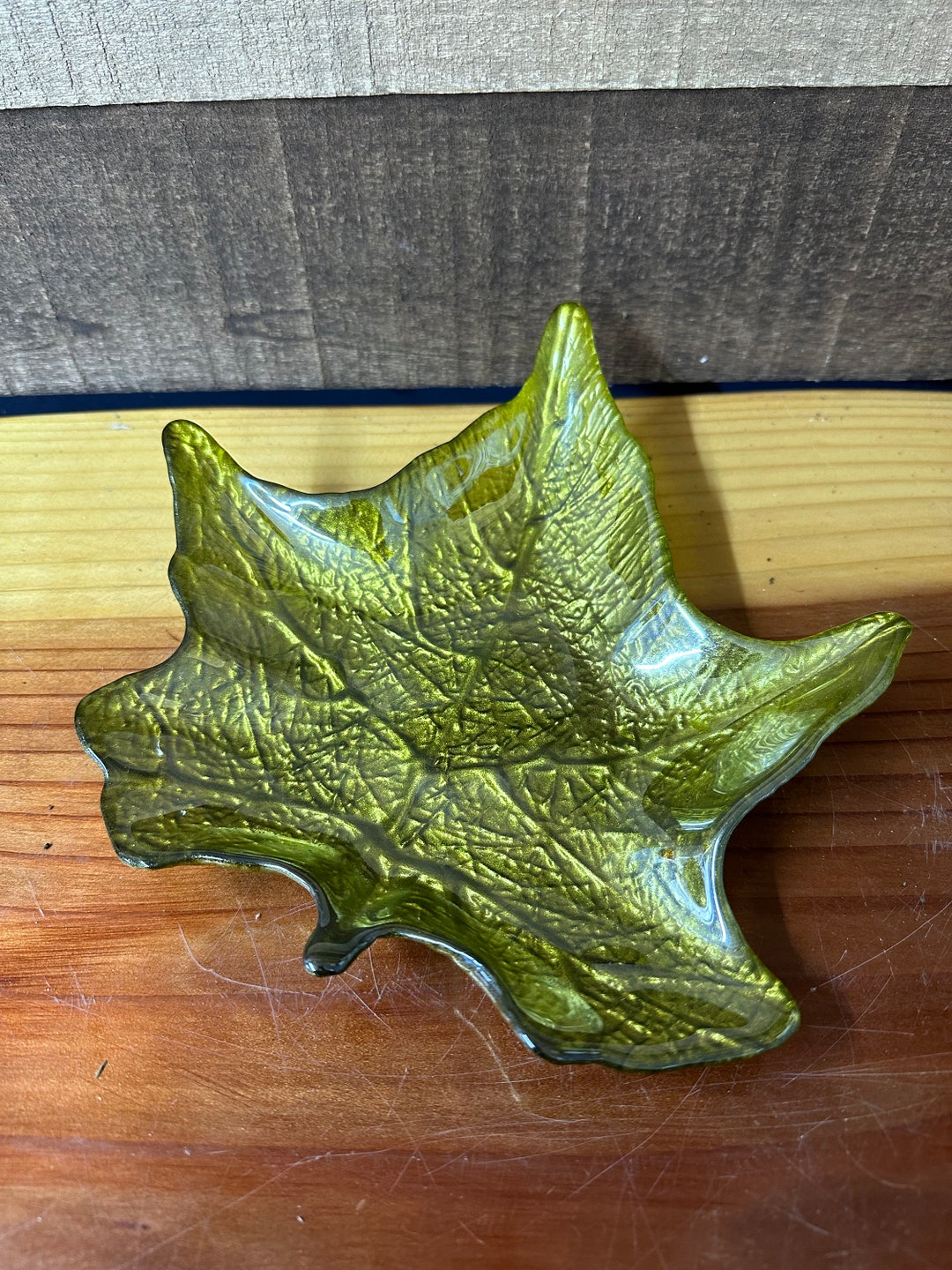 Green Leaf Shaped Candy Trinket Dish - Etsy