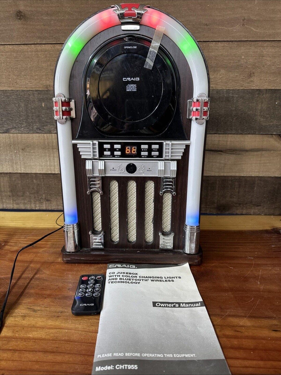 Craig Bluetooth Jukebox Speaker With AM,FM and CD Play Color Changing ...