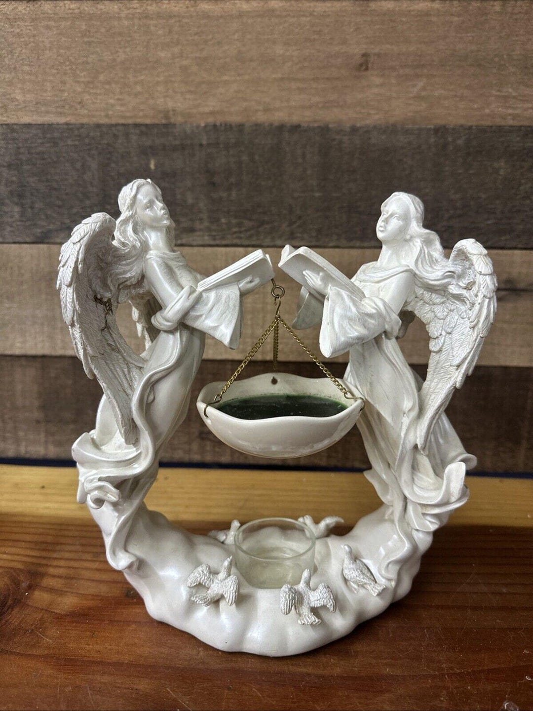 Yankee Candle Double White Angel Tart Wax Warmer Tealight Burner W ...