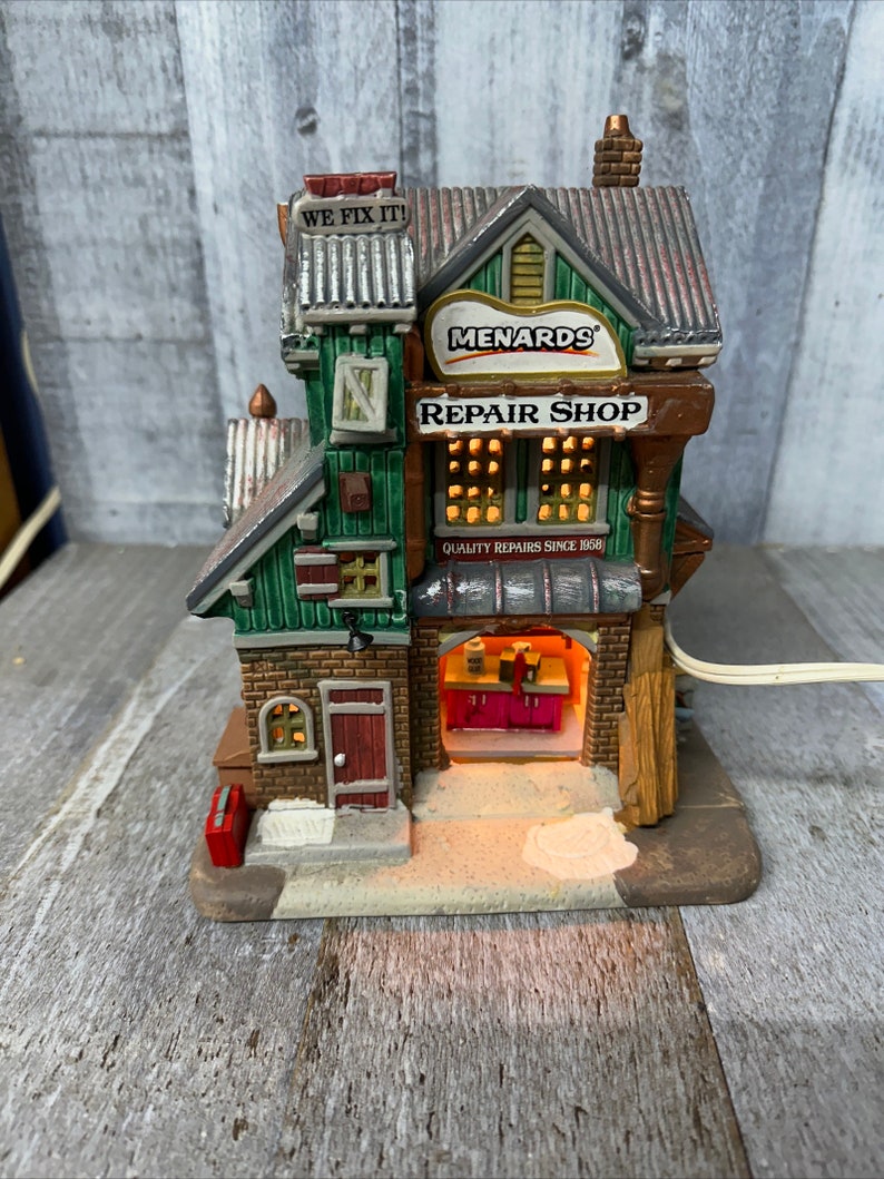 Lemax Menards Repair Shop- Rare - Etsy