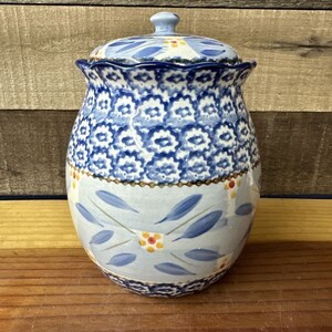 Temptations by Tara Blue Old World Canister Cookie Jar With Sealed Lid ...