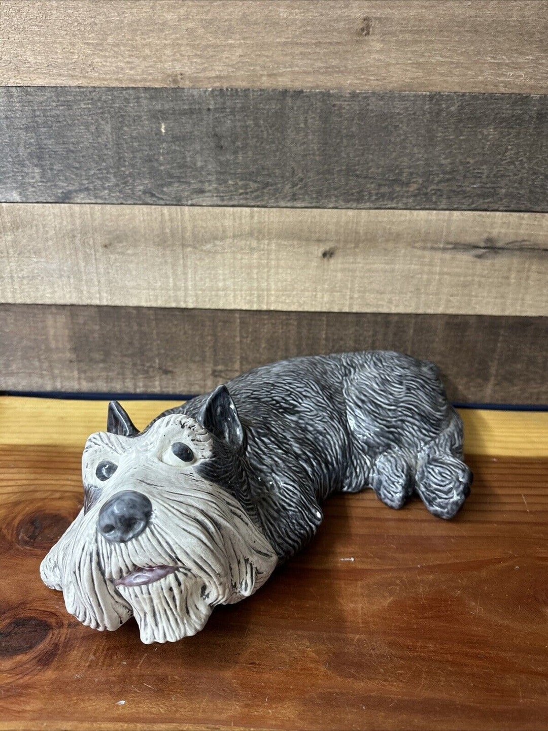 Vintage Rare Ceramic Mold Schnauzer Dog 17” Long - Etsy
