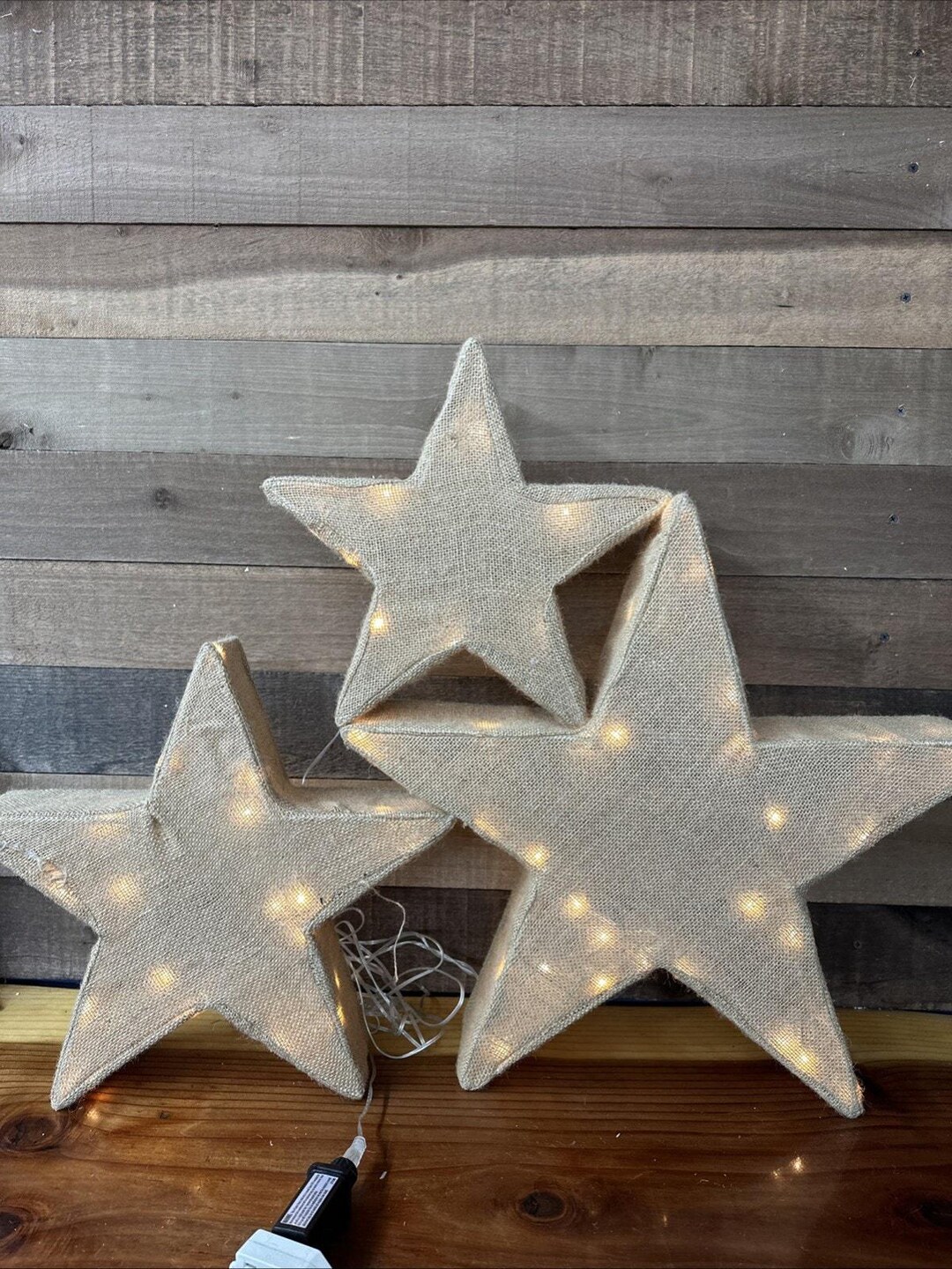 Enchanted Forest Led 3 Burlap Star Lights in Box - Etsy