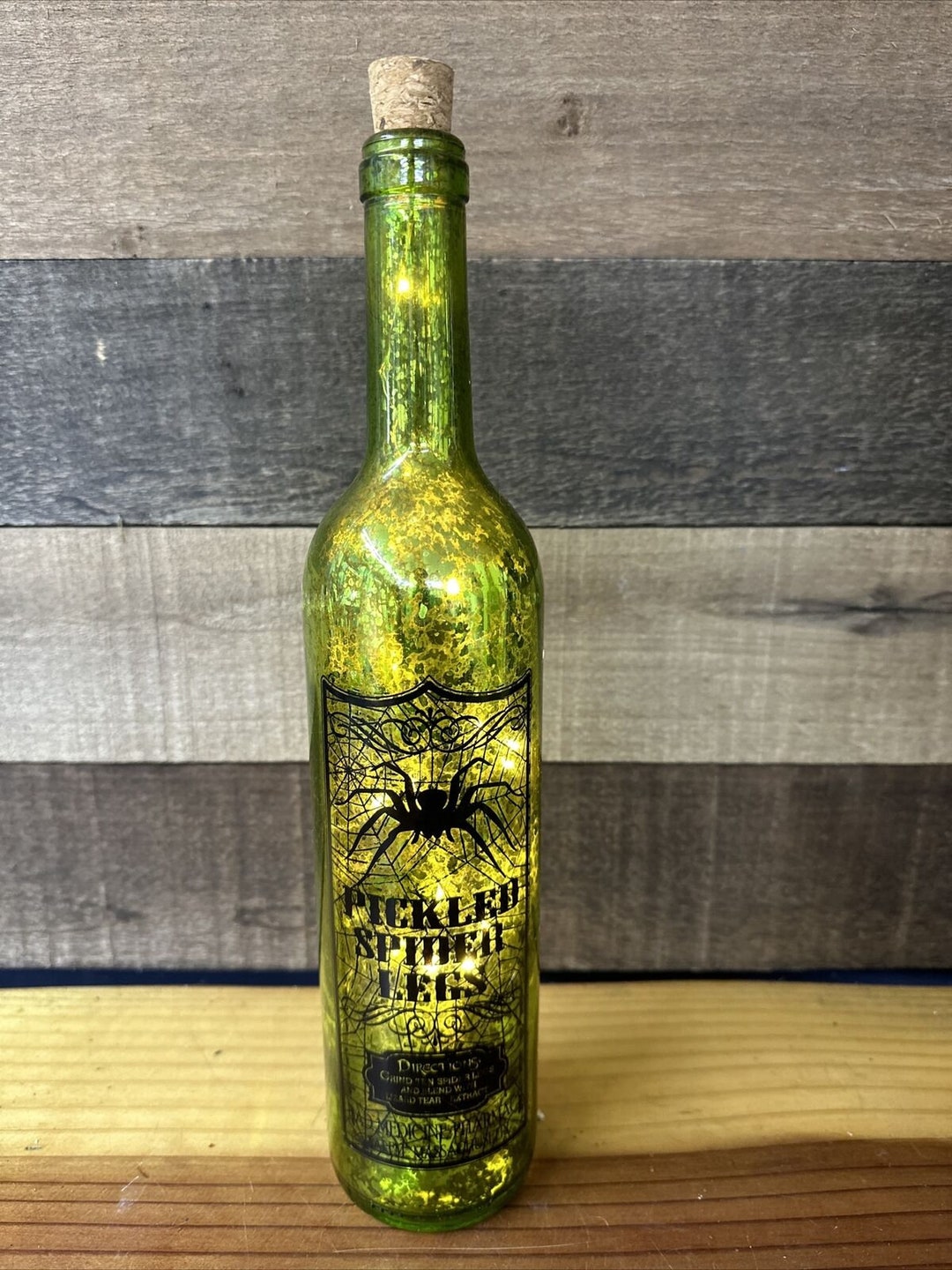 Halloween Light up Potion Bottle Pickled Spider Legs Green W/box ...