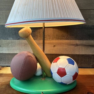 Sports Themed Lamp Football Baseball Bat Soccer Ball With Shade - Etsy