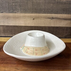 Vintage Mexican Hat Shaped Chip Dip Salsa Serving Platter Bowl Treasure ...