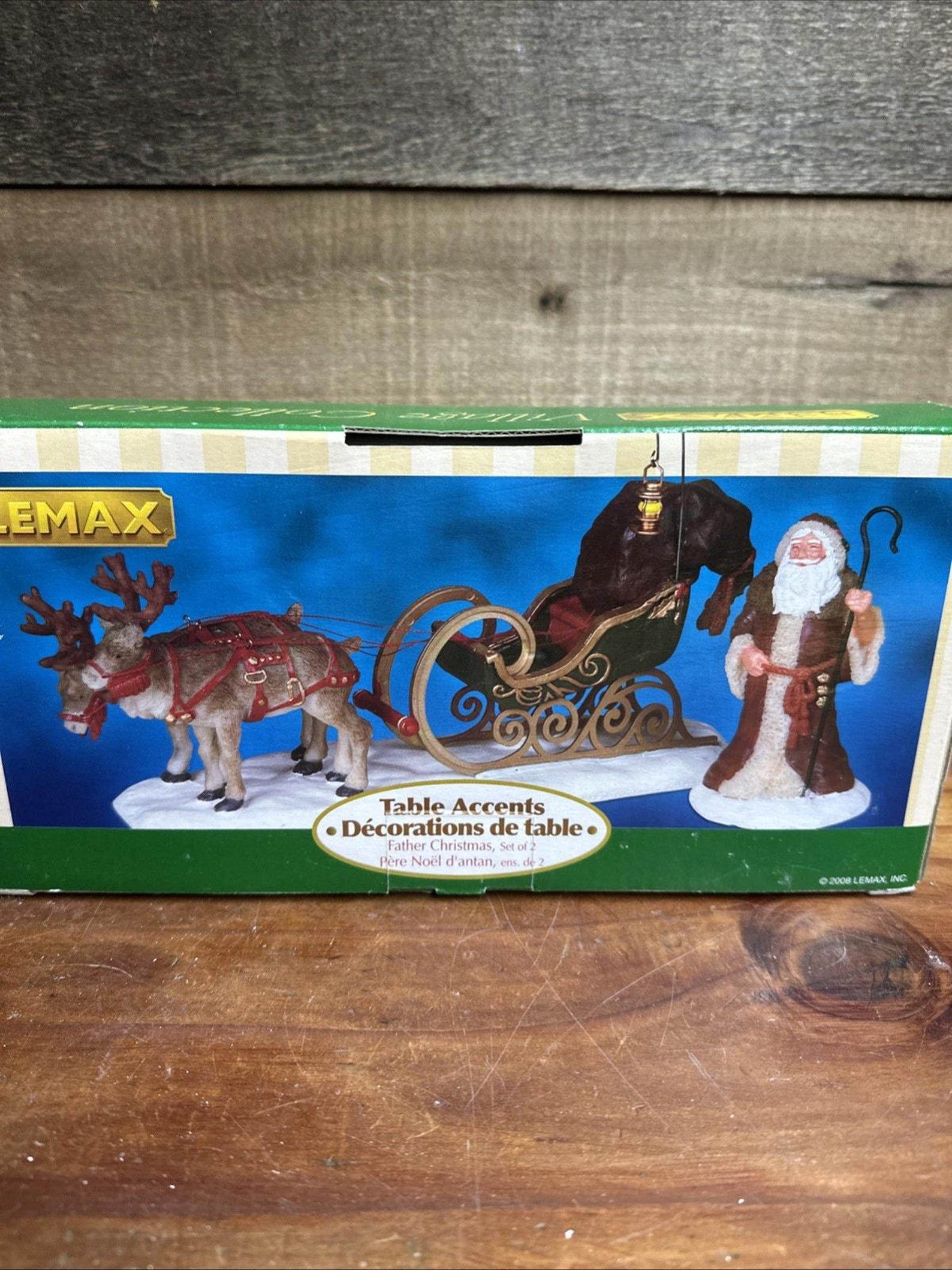 Lemax Father Christmas Village Santa Reindeer Sleigh New in Box - Etsy