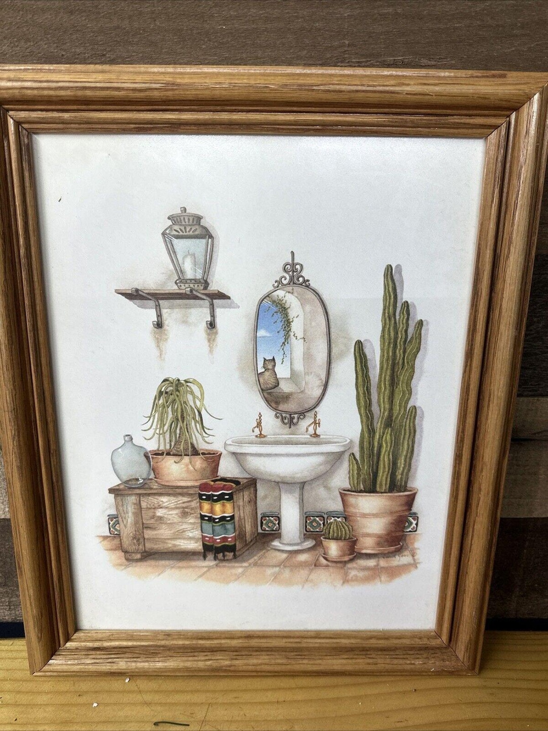 Carol Jean Green Framed Art Print Sink 13x16 Southwest Theme - Etsy
