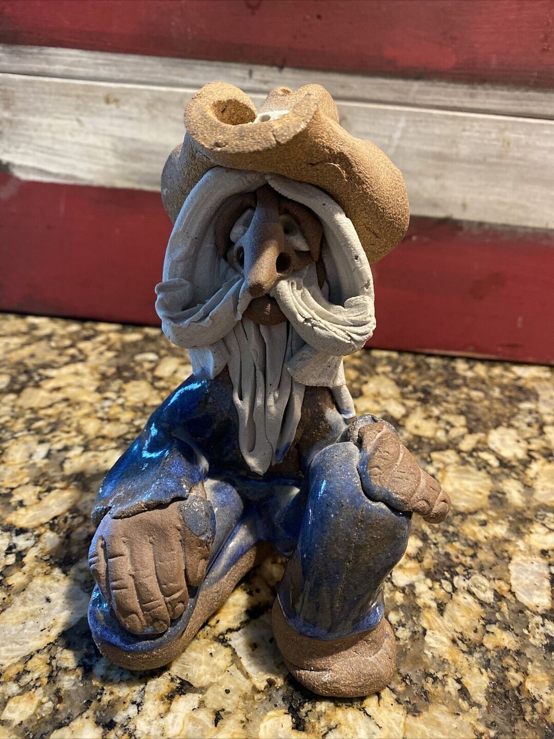 Clay Terra Cotta Cowboy Sculpture 7” Tall - Etsy