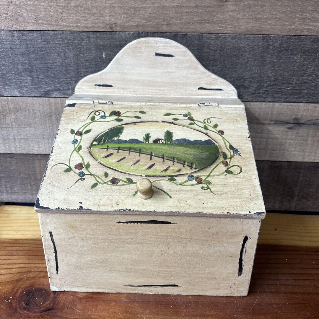 Vintage Wood Box Cottagecore Painted Farmhouse Barn - Etsy