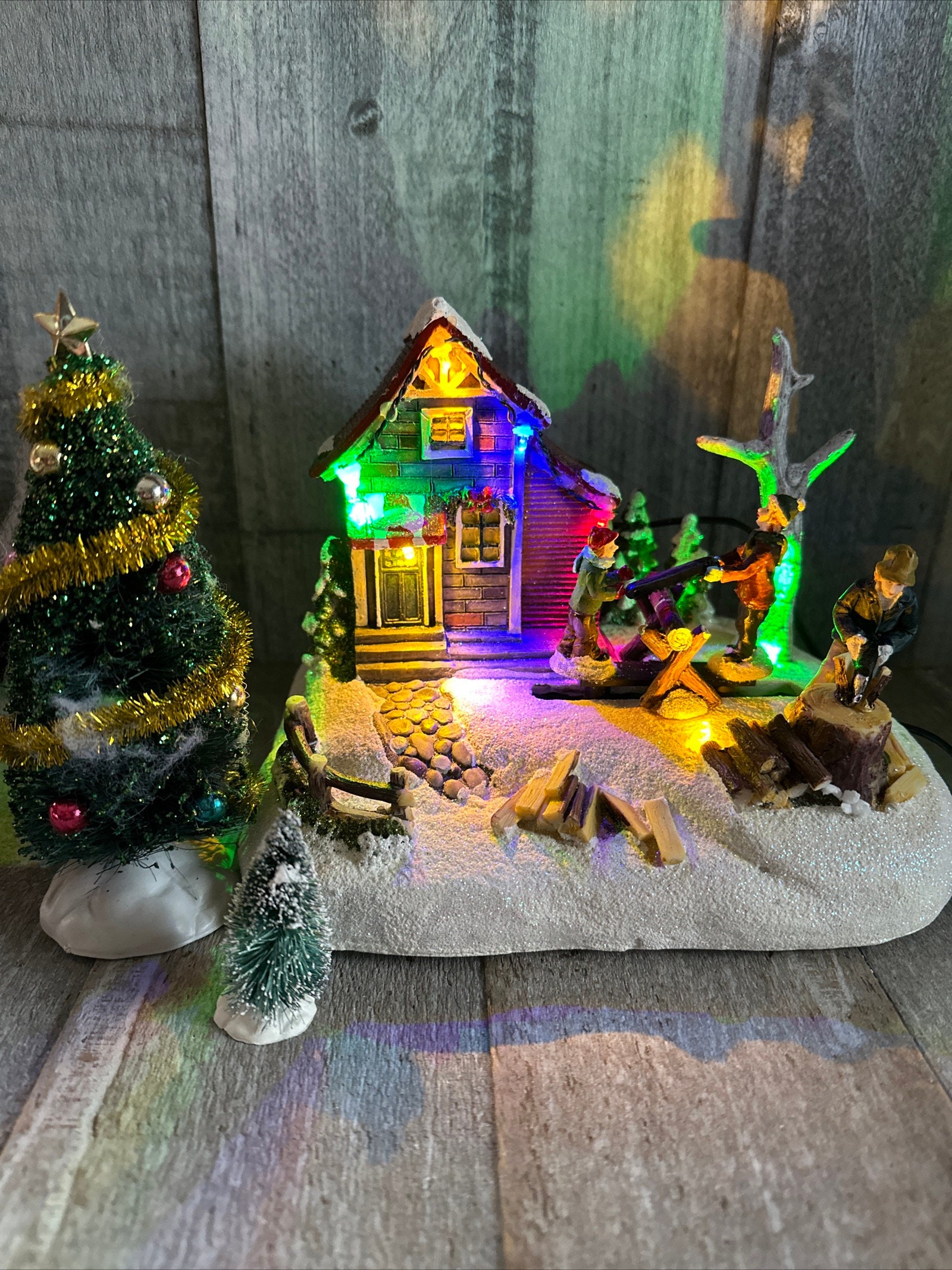 Crosslight Christmas Village Animated Lumberjack-lighted and Plays ...