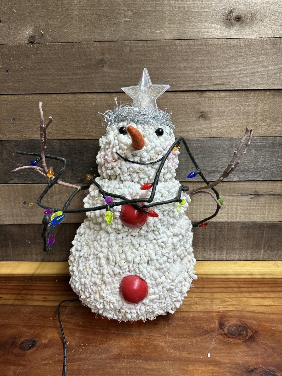 Hallmark Mitford Snowman Fiber Optic 17" Color Change Holding String ...