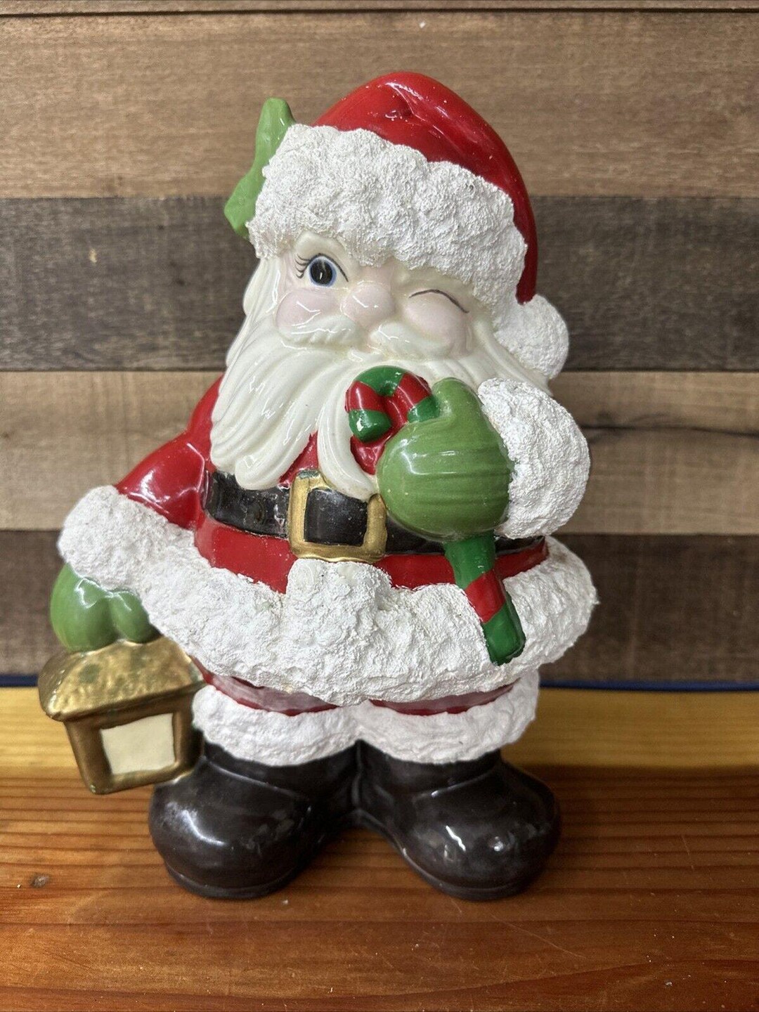 Vintage Winking Santa Claus Mold Ceramic Christmas 1981 Kitsch 80's 13 ...