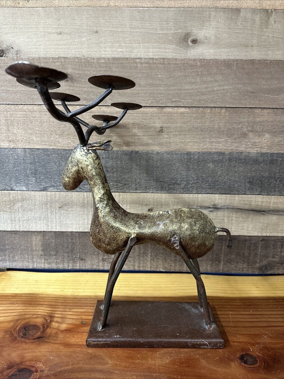 Brass Stag Deer Candelabra Candle Holder Holds 6 Candles 16” Tall - Etsy