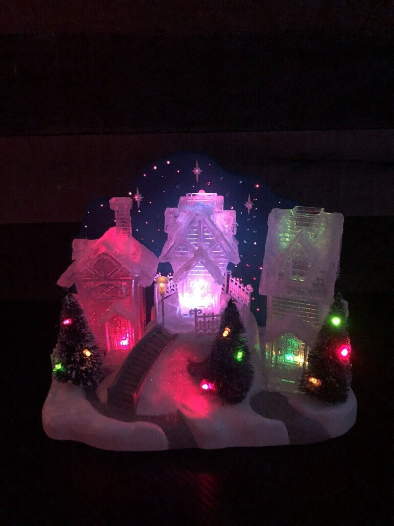 Home Elements Village Christmas Ice Houses LED Color Changing Lights - Etsy
