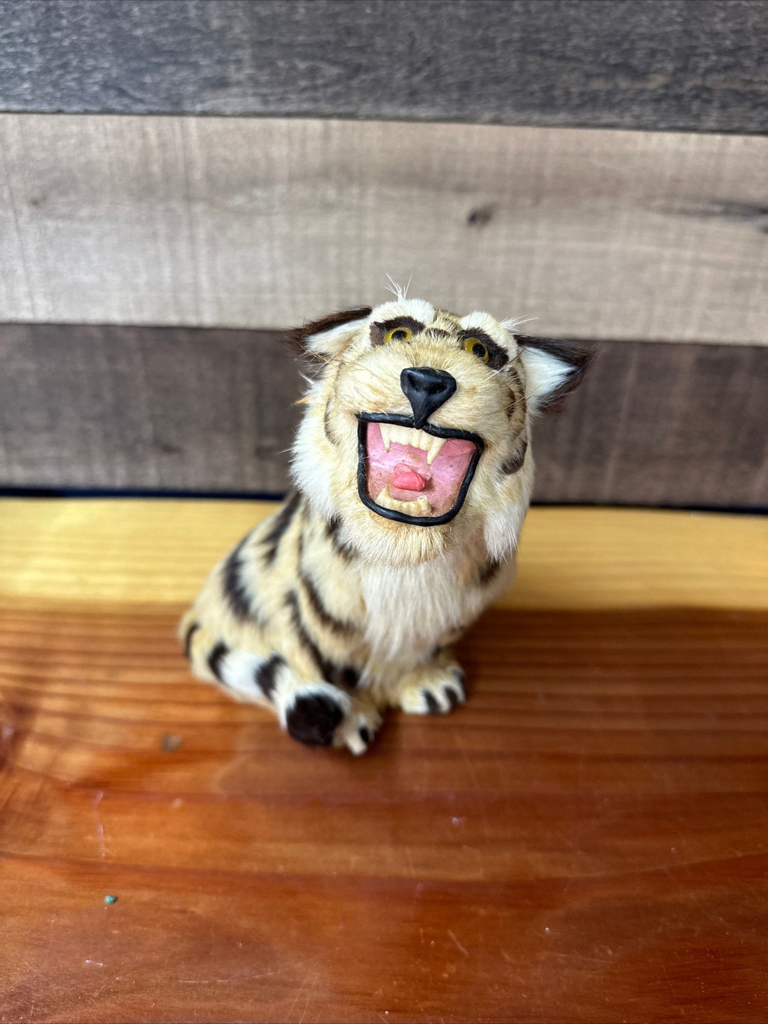 Vintage Tiger African Safari Figurine Statue With Real Fur - Etsy