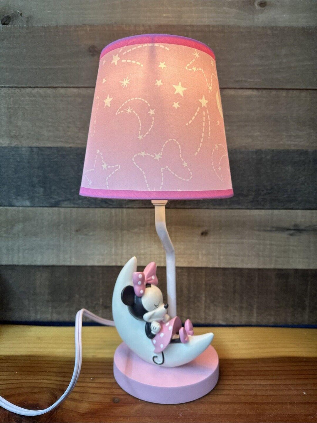Minnie Mouse Moon Pink Lamp With Shade - Etsy