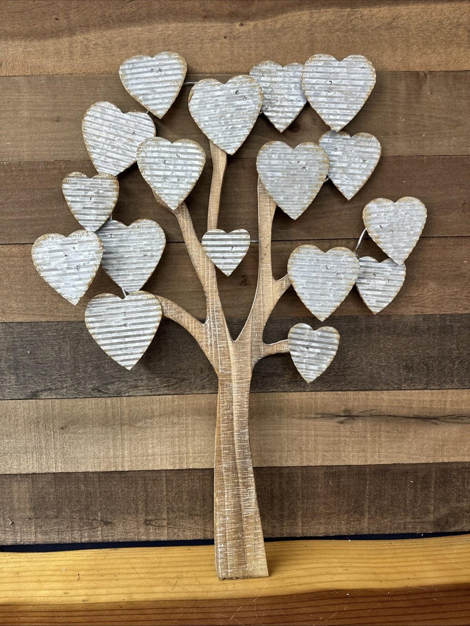 Metal and Wood Tree of Heart 24” Tall -magnetic Hearts - Etsy