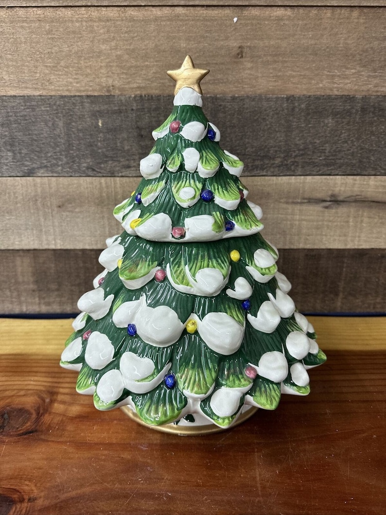 Cracker Barrel Christmas Tree Cookie Jar in Box - Etsy