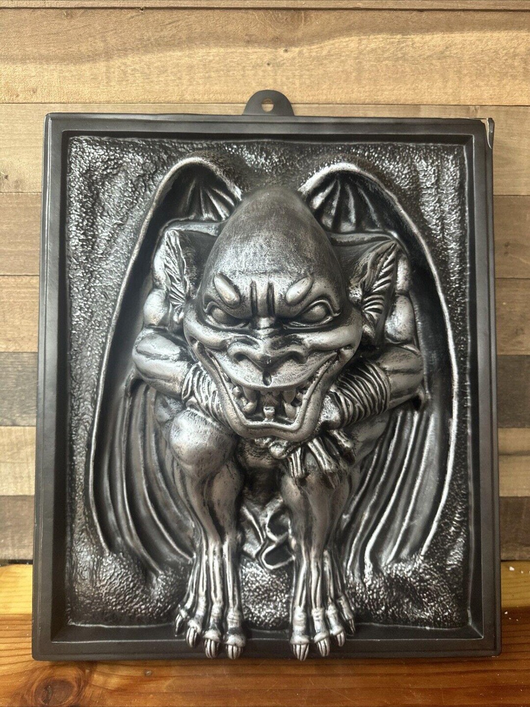 3D Halloween Wall Hanging Silver & Black Gargoyle Large Decor 24x20 - Etsy