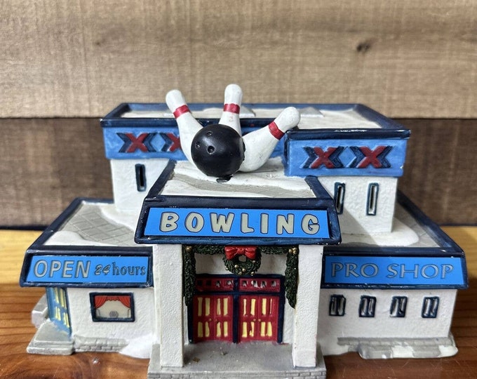 Lemax Jukebox Junction Bowling Alley Christmas Village Model 1998 ...