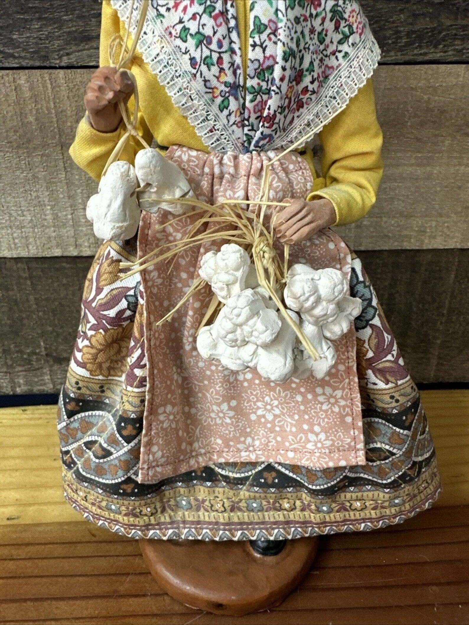 French Country Clay Garlic Lady 12” Signed - Etsy