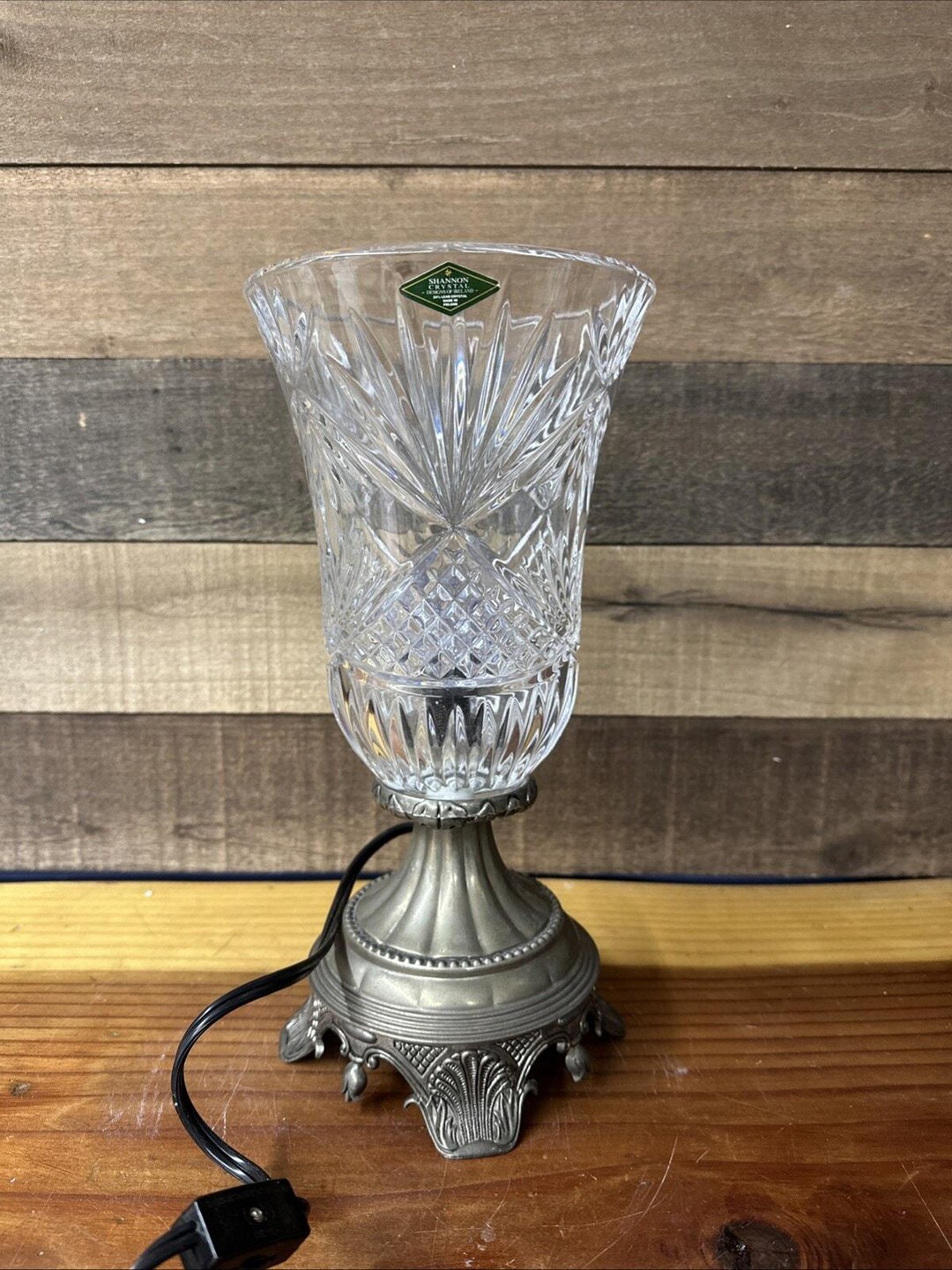Vintage Shannon Crystal and Metal Table Lamp With Ornate Base 12.5" - Etsy