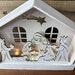 Rustic Wood Lighted Manger Nativity Scene Crèche - Etsy