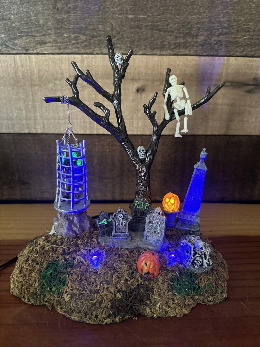 Lemax Pumpkin Hollow Spooky Town Caged Monster Animated Lighted in Box ...