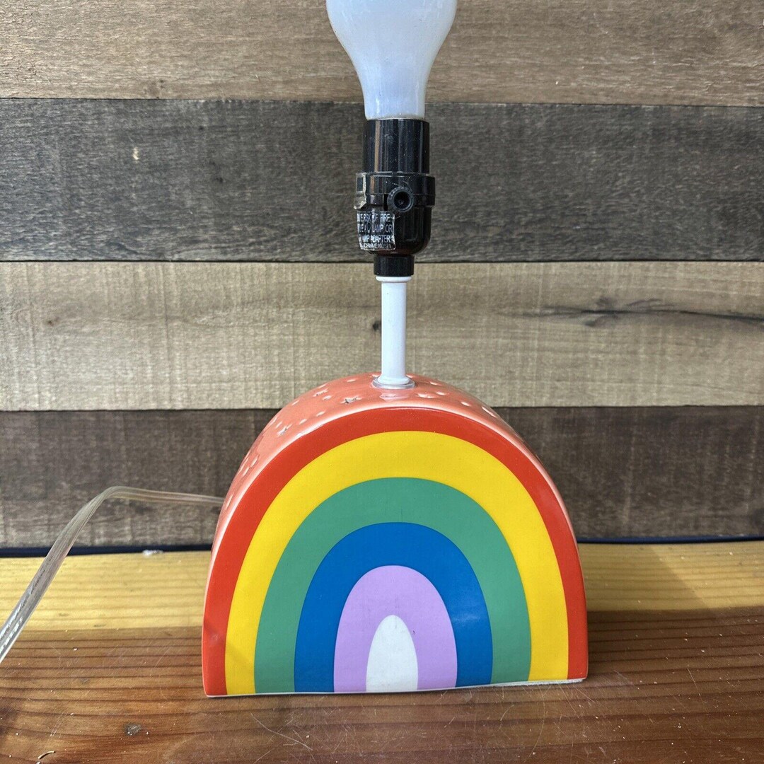 Ceramic Rainbow Illuminated Dual Light Lamp Nightlight -no Shade - Etsy